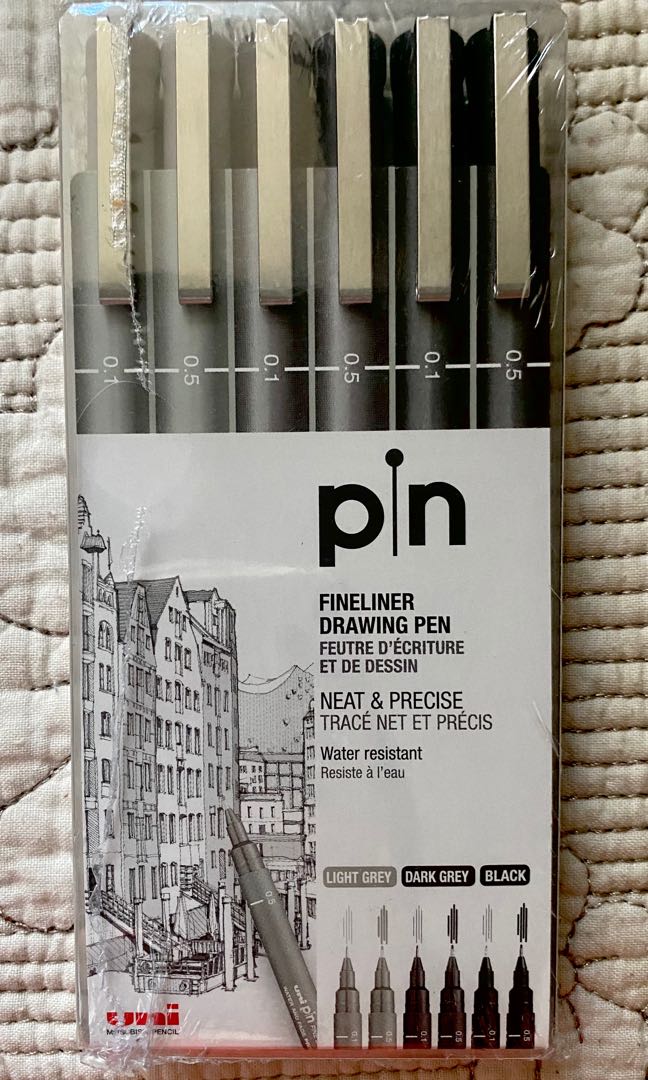 全新 UNI drawing pen set, 興趣及遊戲, 手作＆自家設計, 工藝用品及工具 - Carousell