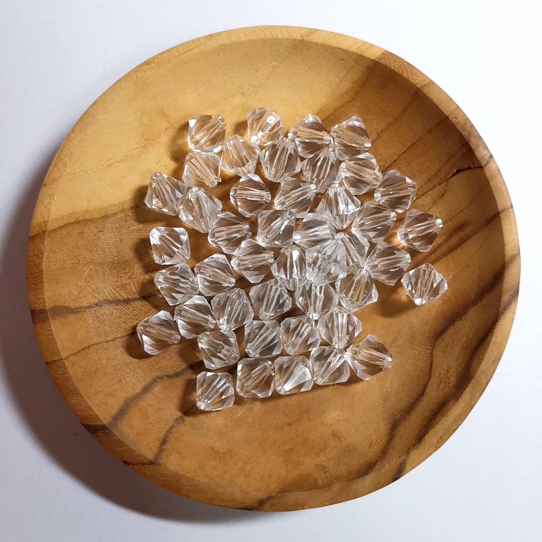 Diamond Shape Cut Transparent Beads, Design & Craft, Craft Supplies ...