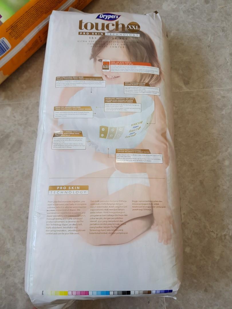 Drypers touch diapers - XXL (15 plus kg) 36 per packet, Babies & Kids ...