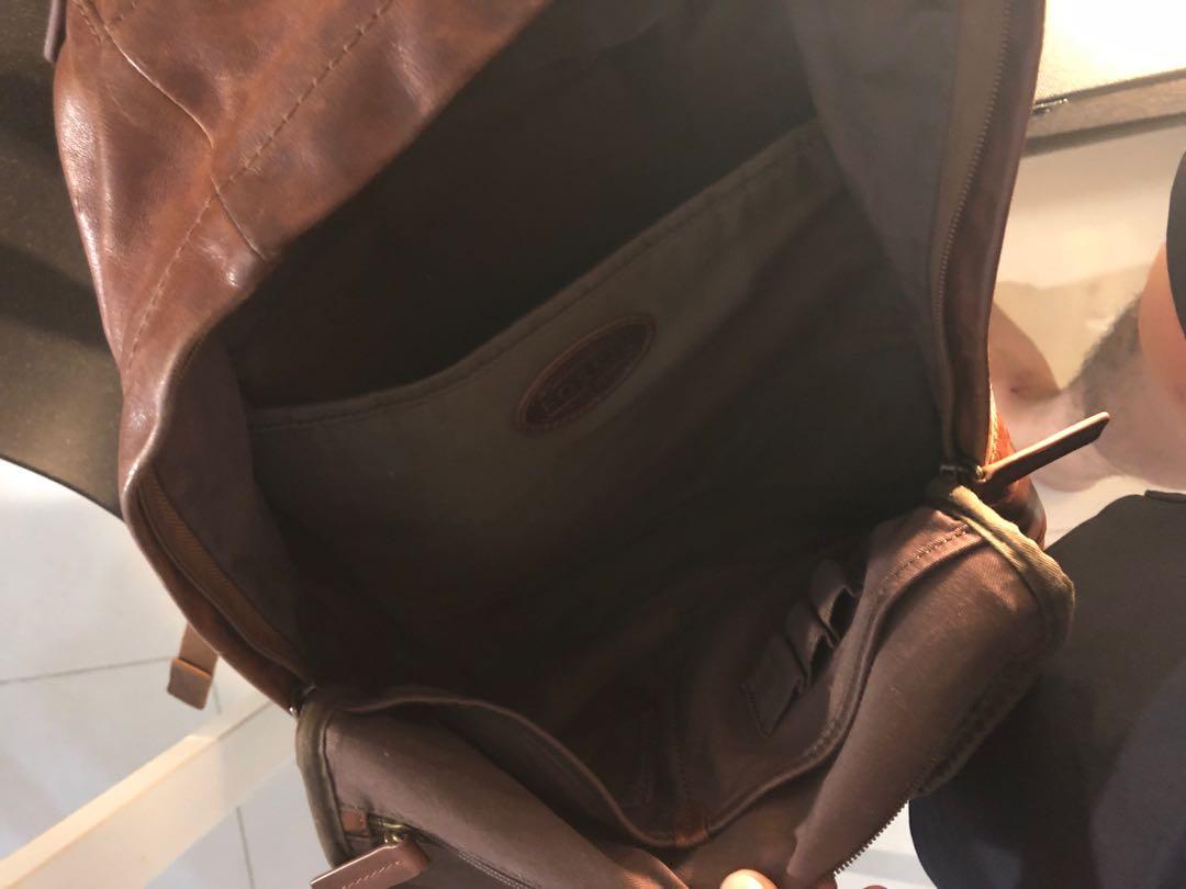 Fossil Estate Full Leather Backpack (Cognac), Women's Fashion, Bags ...