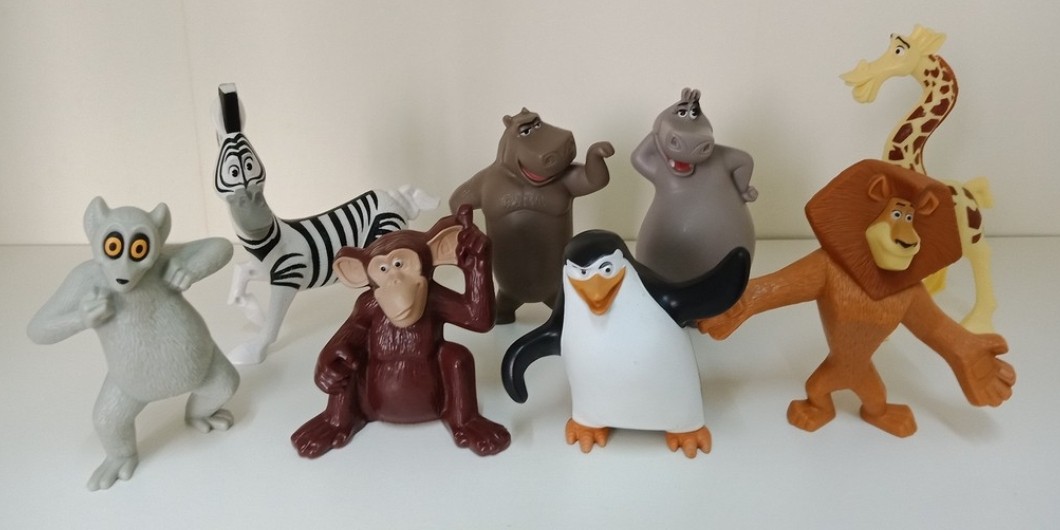Madagascar McDonald's figurines, Hobbies & Toys, Toys & Games on Carousell