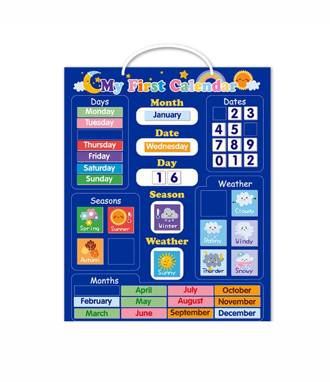 Calendar Chart for Kids Magnetic Wall Learning Chart, Hobbies & Toys ...