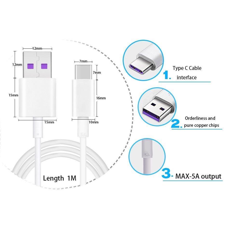 Original Huawei supercharge 5A USB Type C cable, Mobile Phones ...