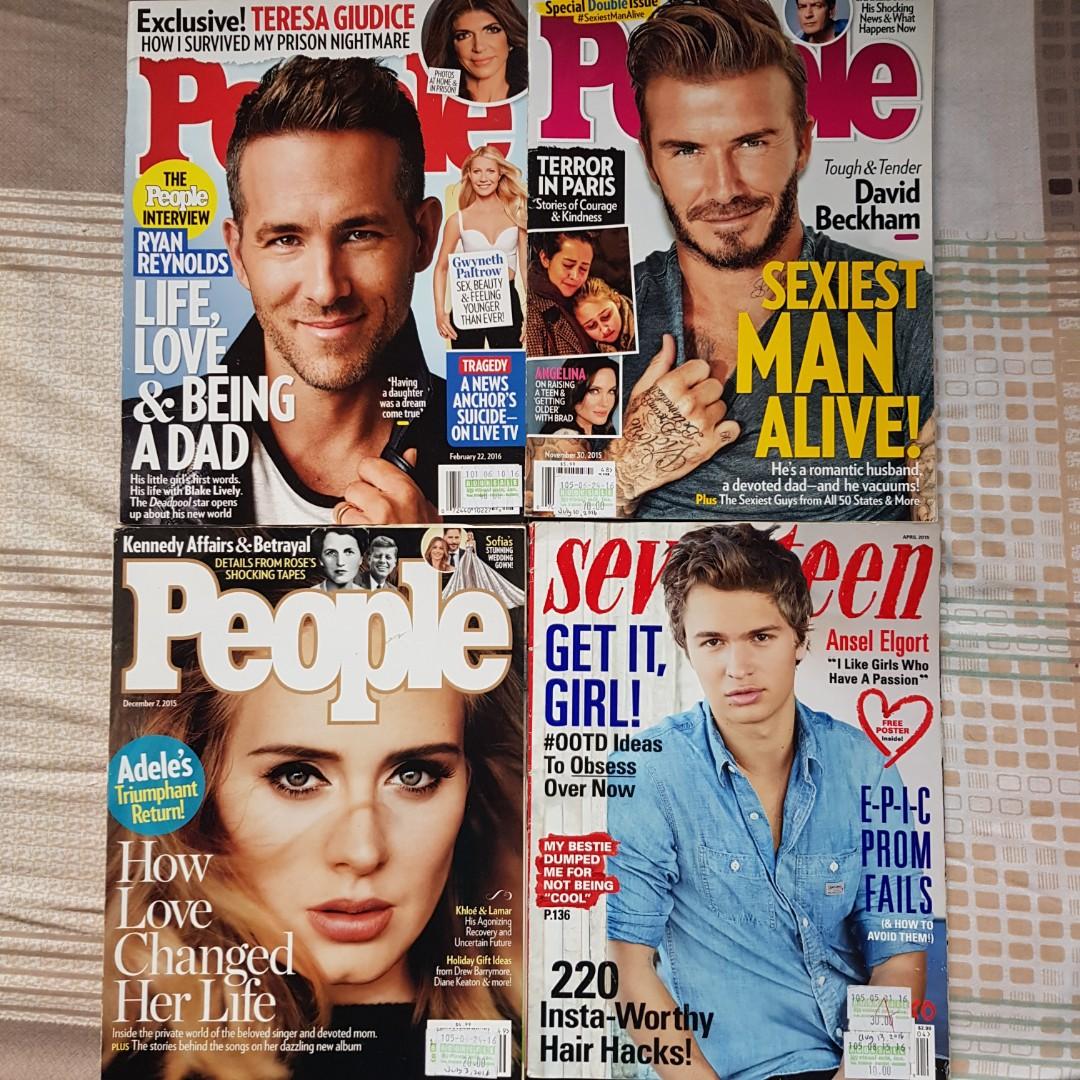 PEOPLE MAGAZINE ADELE RYAN REYNOLDS DAVID BECKHAM ANSEL ELGORT, Hobbies ...