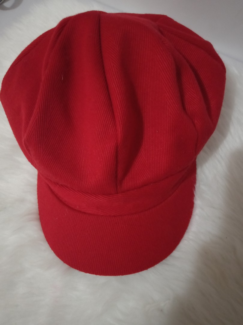 Red Ladies Cap, Women's Fashion, Watches & Accessories, Hats & Beanies ...