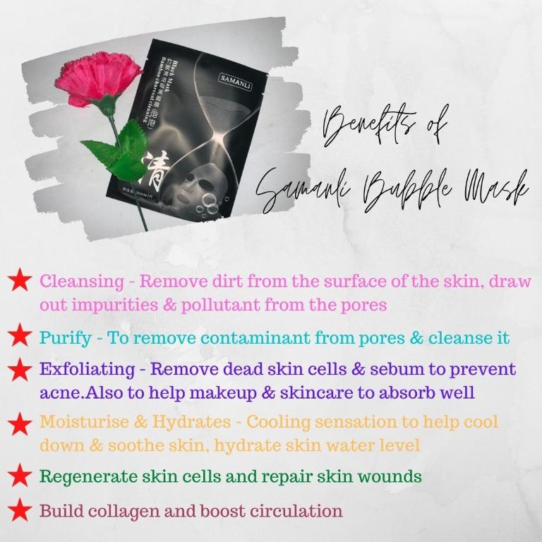Samanli Bubble Mask, Beauty & Personal Care, Face, Face Care on Carousell