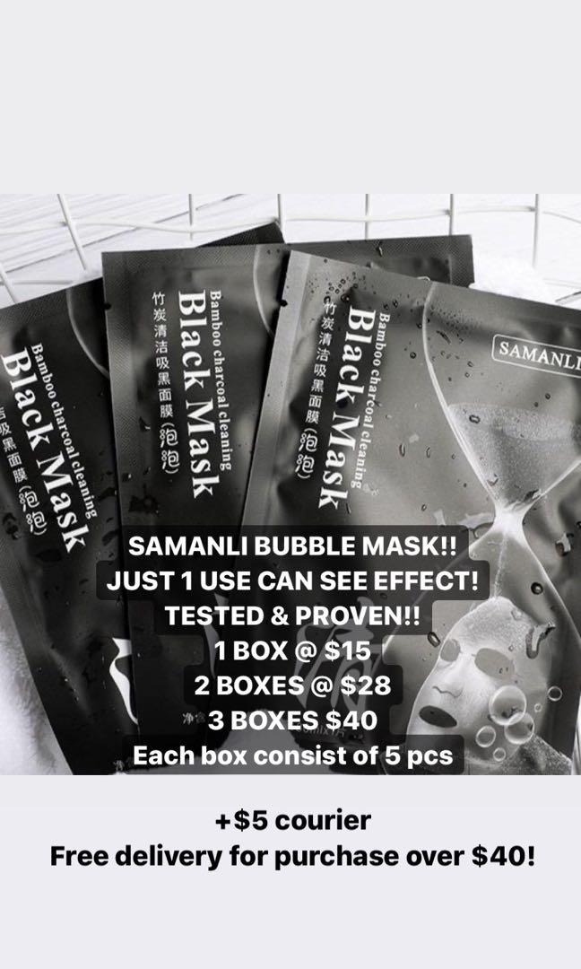 SAMANLI BUBBLE MASK , Beauty & Personal Care, Face, Face Care on Carousell