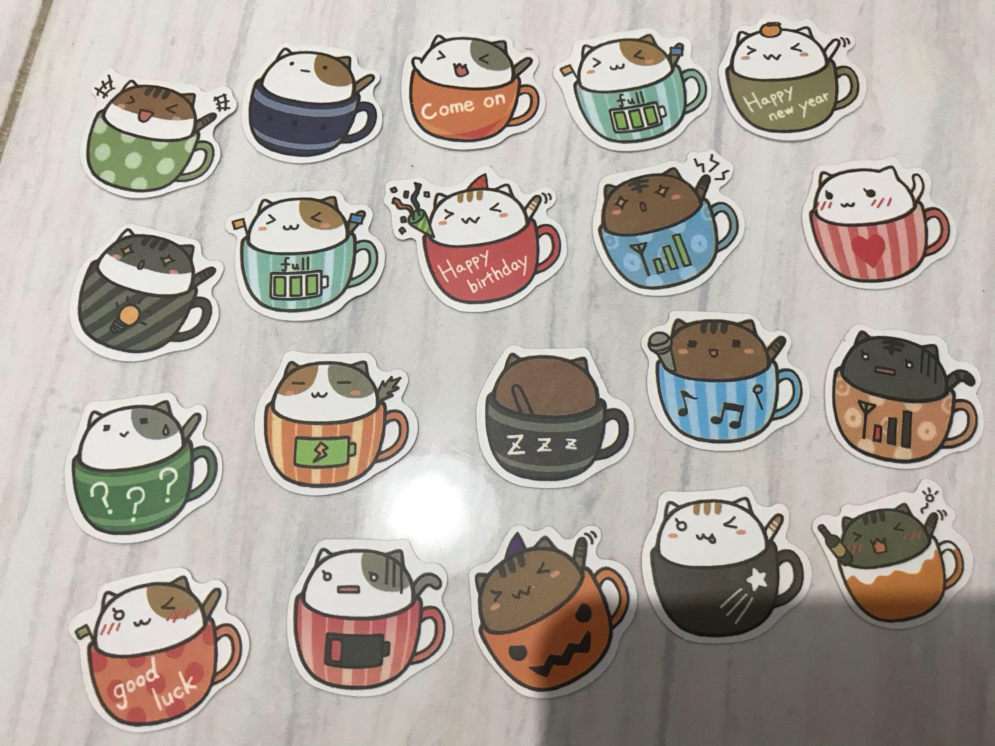 sticker set 20pcs, Buku & Alat Tulis, Alat Tulis di Carousell