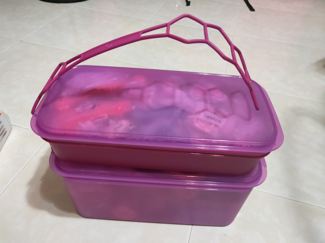 Tupperware purple container with carolier, Furniture & Home Living ...