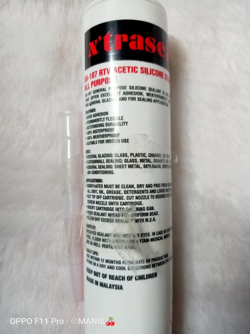 Xtraseal SA-107 All Purpose RTV Acetic Silicone Sealant Black / Gam ...