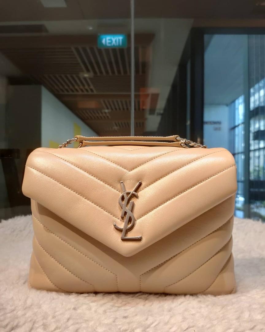 YSL Lou Lou Small Beige, Luxury, Bags & Wallets on Carousell