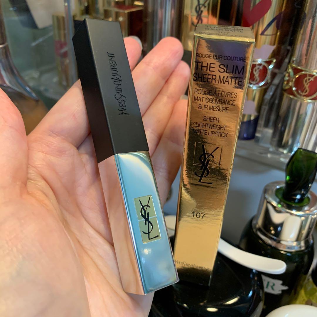 YSL the slim sheer matte lightweight lipstick 107, Beauty & Personal ...