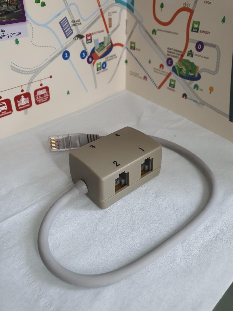 4 ports Telephone line splitter - RJ45 to RJ11, Audio, Portable Audio ...