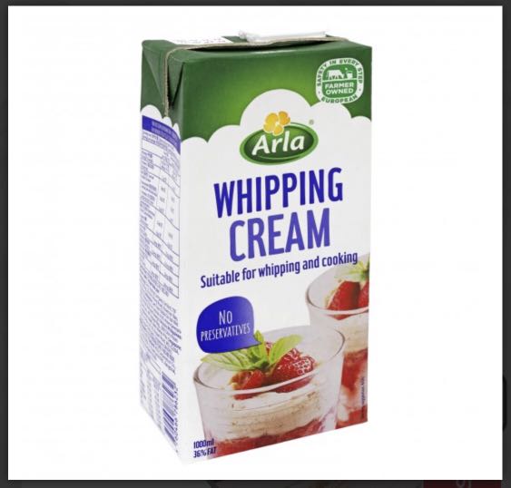 Arla Whipping Cream, Food & Drinks, Packaged & Instant Food on Carousell
