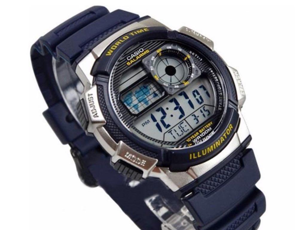 Casio Illuminator AE1000 Aircraft Digital Rubber Watch AE1000W-2A Brand ...