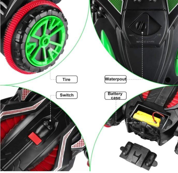 Double-Sided Stunt Car 2.4Ghz 4WD RC Car Boat 6CH Remote Control ...