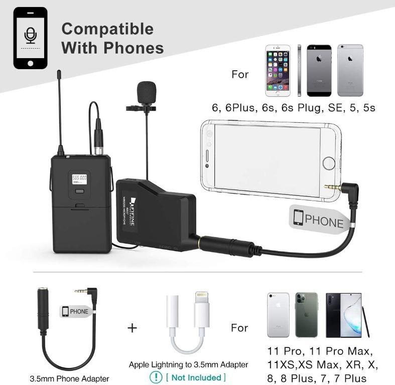 (N) FIFINE Wireless Microphone System, Wireless Microphone set with ...