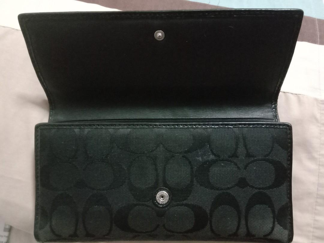 Orig Coach monogram black trifold wallet, Women's Fashion, Bags ...