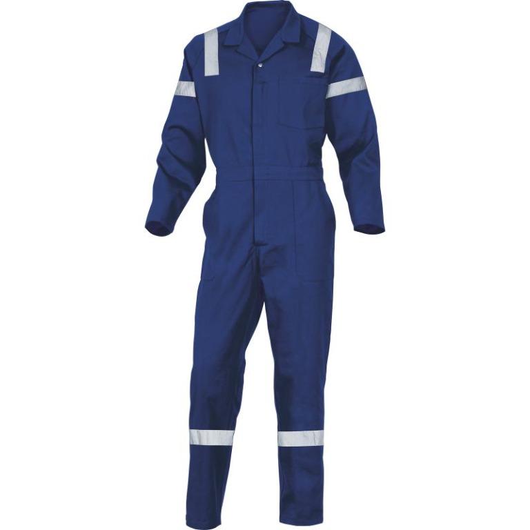 OVERALL WITH REFLECTOR 100% COTTON 200 G HIGH VISIBILITY BLUE OR ORANGE ...