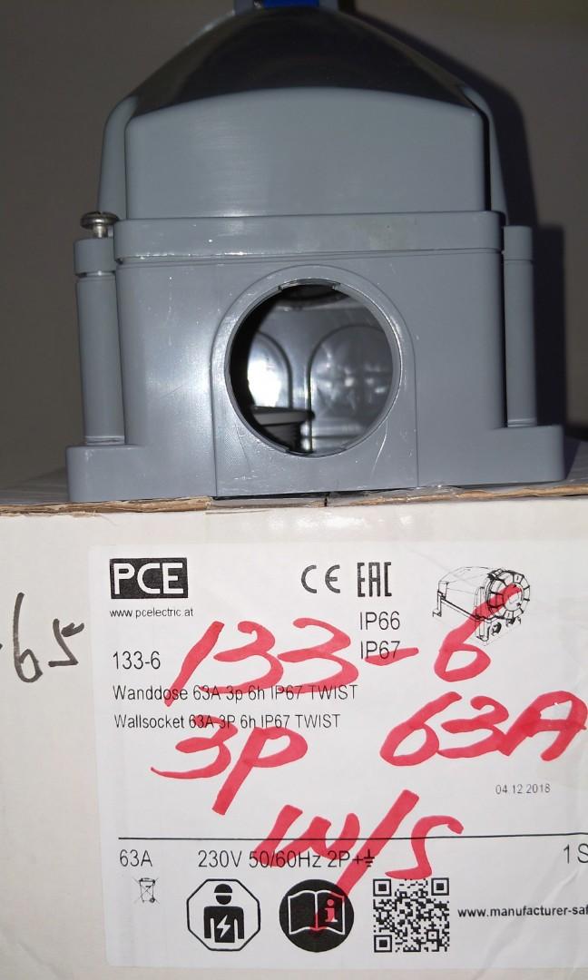 PCE Wall Socket 63A 3P 6H IP67, Everything Else on Carousell