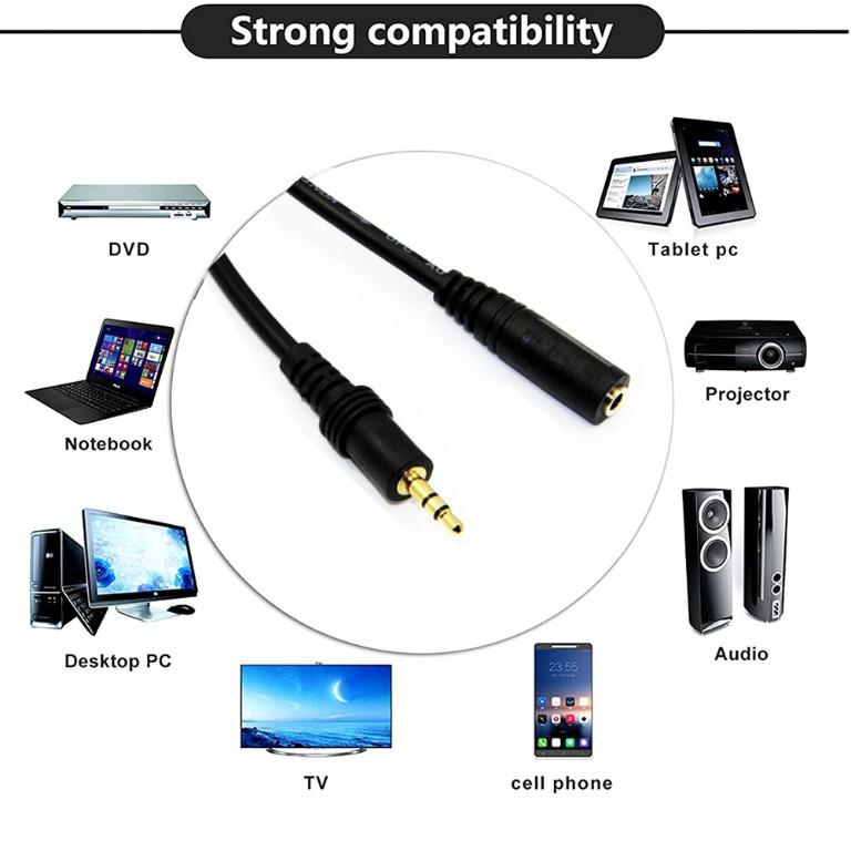 Proocam AUX Cable 5meter ACB-50 Gold-Plated Stereo Audio Aux Extension ...