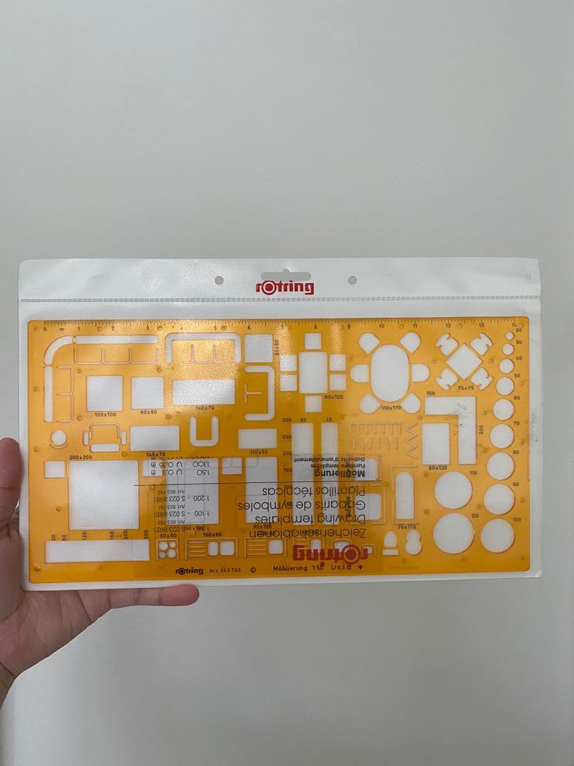 ROTRING Furniture Template 1:50, Hobbies & Toys, Stationary & Craft ...