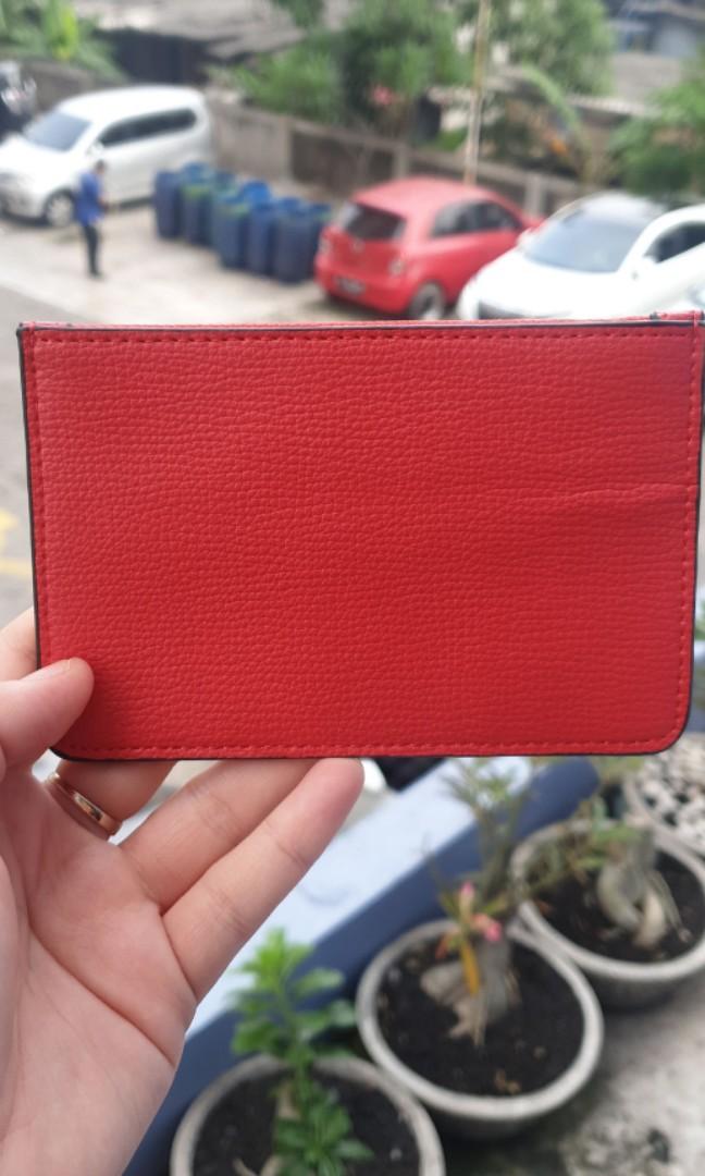 Tory Burch Card Holder Color Block Red, Barang Mewah, Tas & Dompet di ...