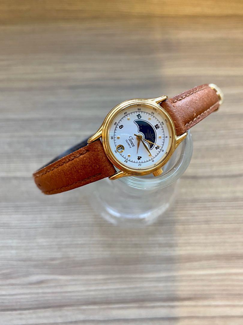 Vintage moonphase Timex watch, Women's Fashion, Watches & Accessories ...
