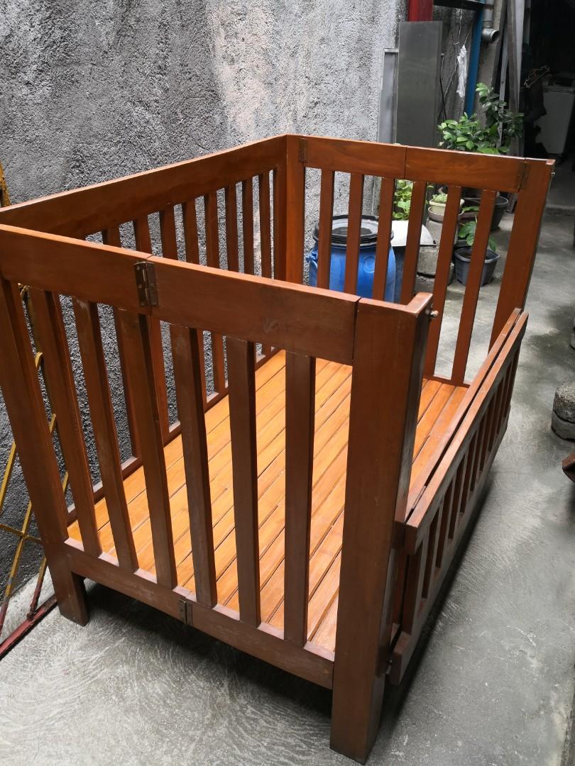 Wooden Baby Playpen / Crib (heavy duty & foldable), Babies & Kids, Baby ...
