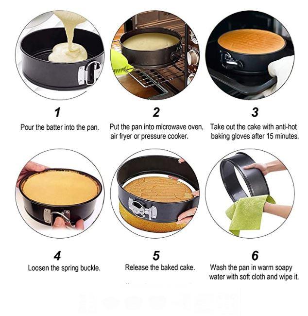 3pcs cake pan set springform cake pans 8 inch 9 inch 10 inch square ...