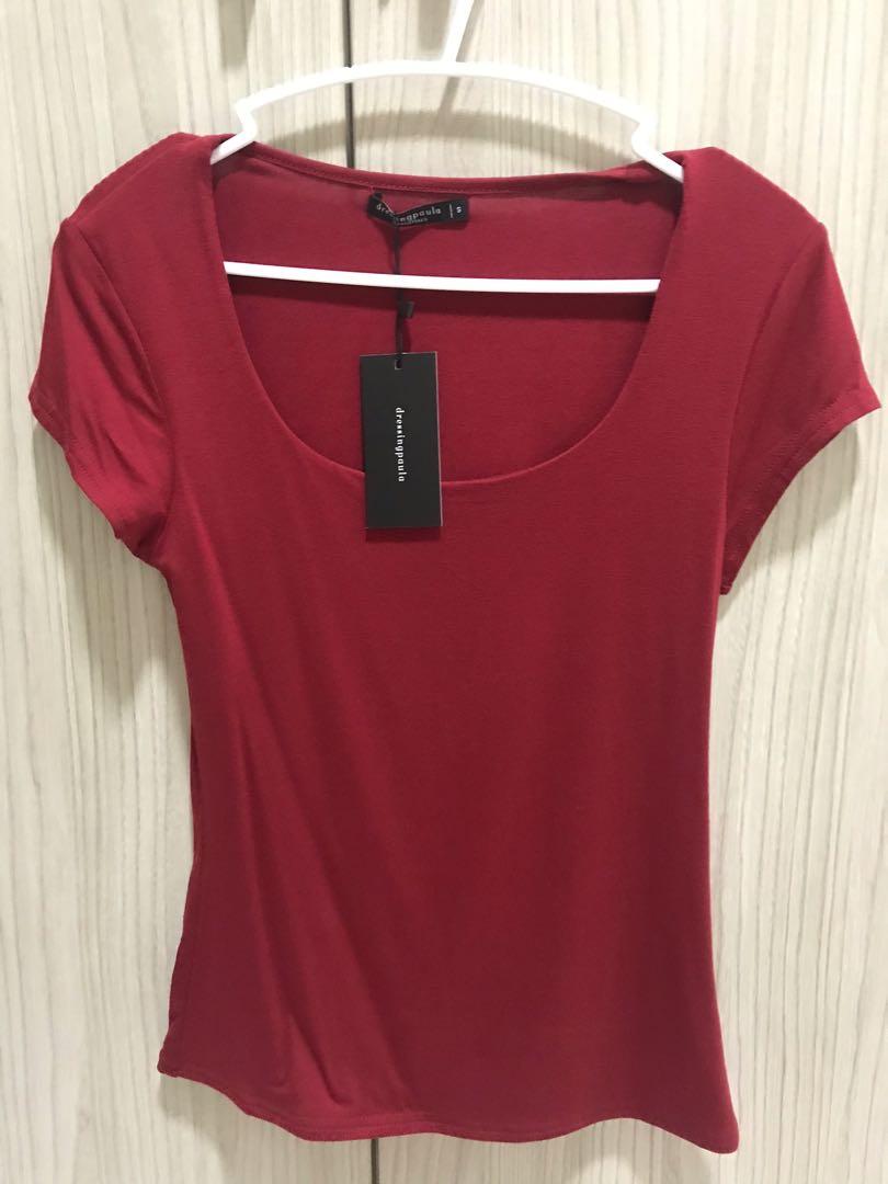Dressing Paula Stretchable Red Top with Tag, Women's Fashion, Tops ...