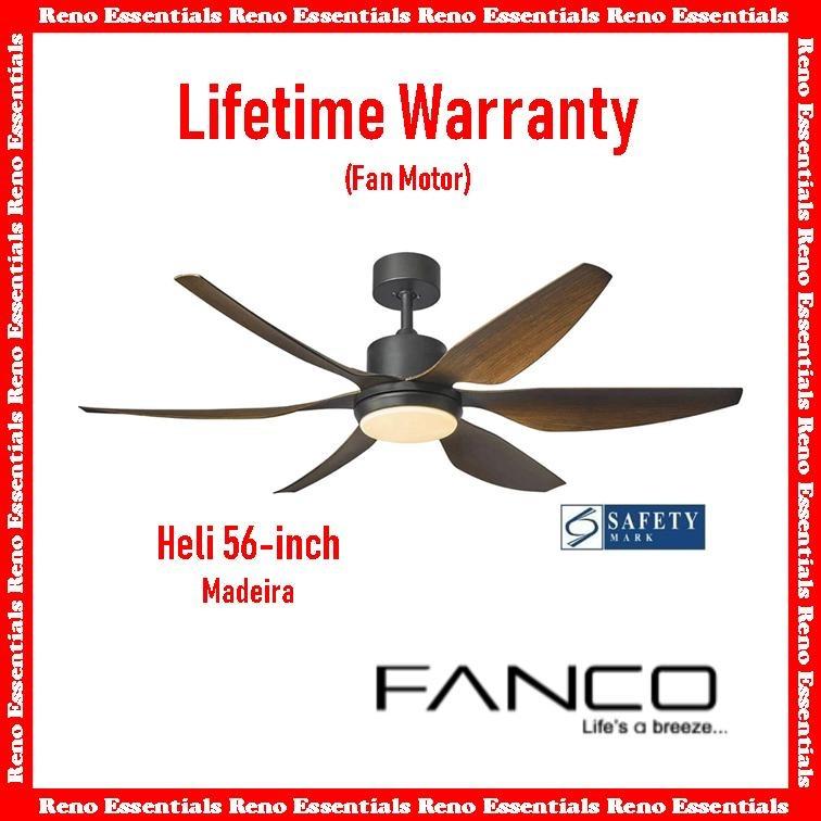 Fanco Ceiling Fan Heli Madeira 56-inch, Furniture & Home Living ...