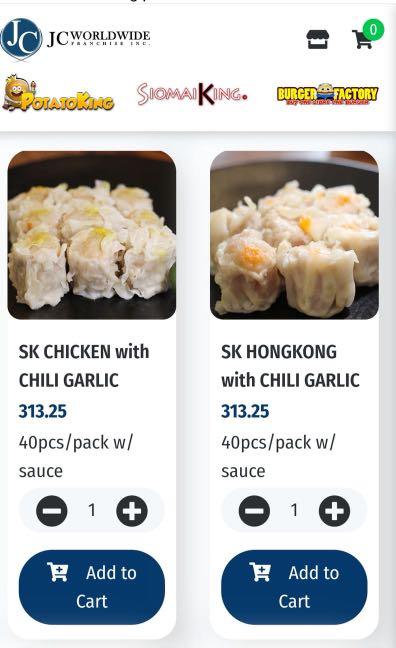 Frozen Products from Siomai King, Siopao King, Potato King and Noodle ...