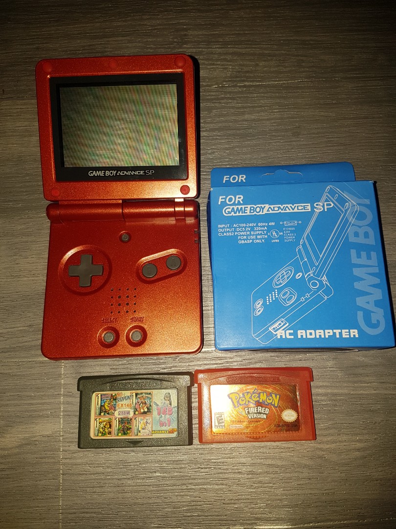 Gameboy Advance SP AGS001 RED with 2 Bootleg Games (please read), Video ...