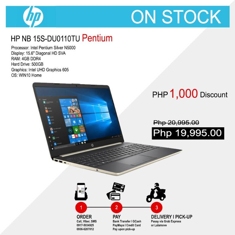 HP NOTEBOOK 15S-DU0110TU Intel Pentium N5000, Computers & Tech, Laptops ...