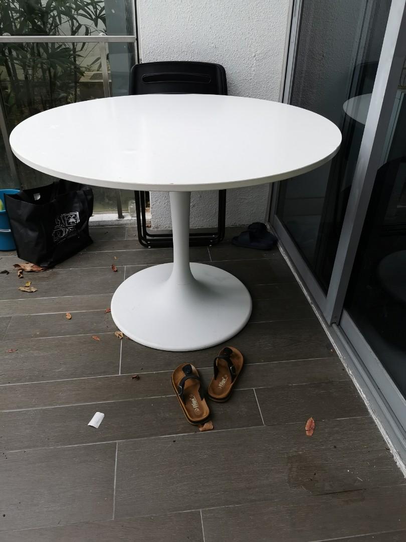 IKEA round table, Furniture, Tables & Chairs on Carousell