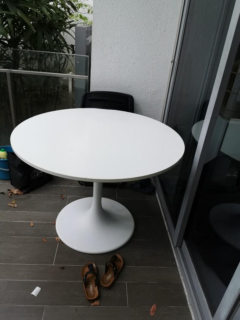 IKEA round table, Furniture, Tables & Chairs on Carousell