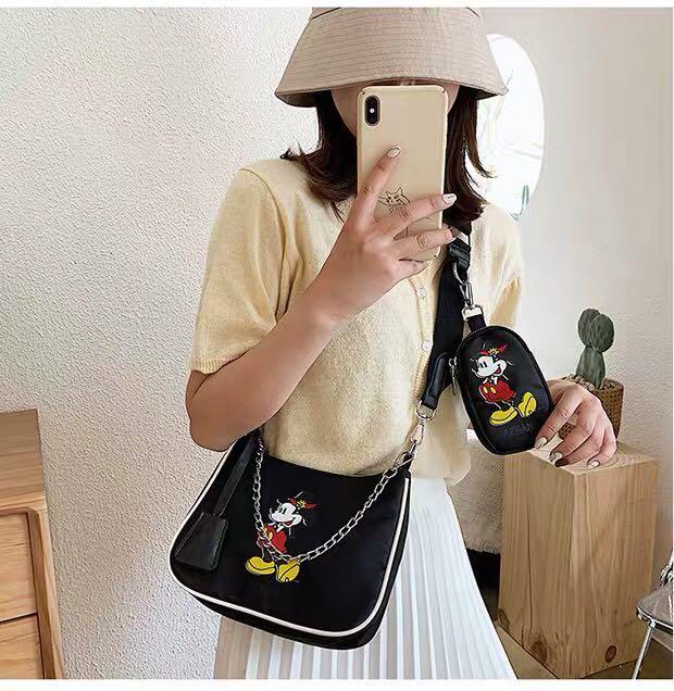Mickey and Minnie Mouse Sling Shoulder Multi Pochette Bag, Women's ...