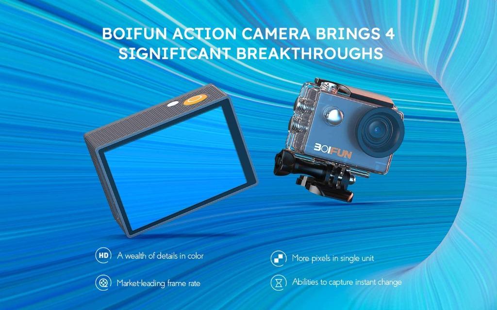 (N) BOIFUN 4K 20MP Webcam PC Mode Anti-Shake Underwater Action Sport Wi ...