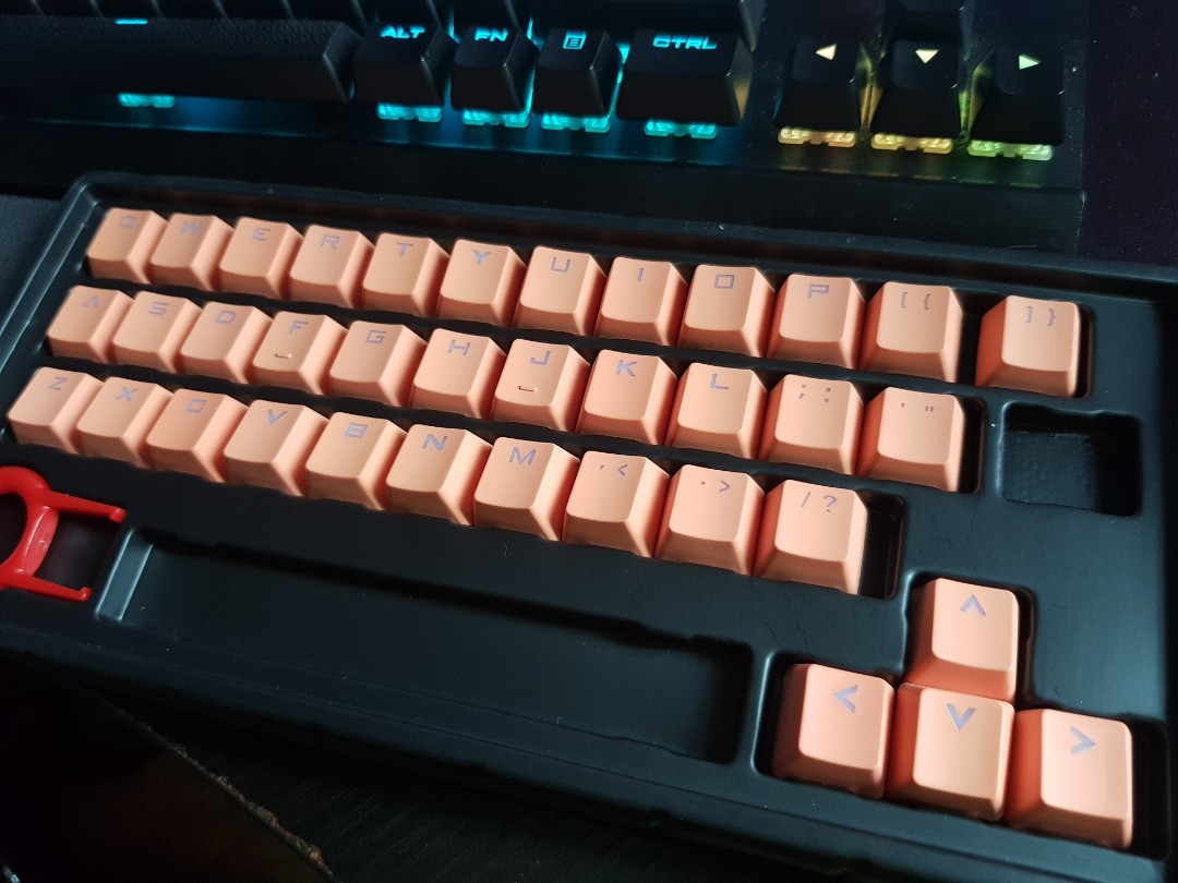 PBT Pastel Orange 37 Keys Double Shot Backlit Keycaps for Mechanical ...