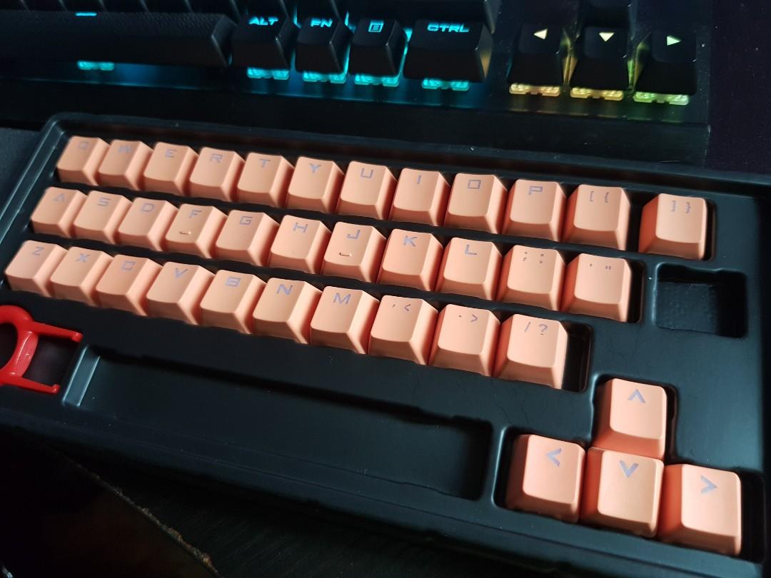 PBT Pastel Orange 37 Keys Double Shot Backlit Keycaps for Mechanical ...