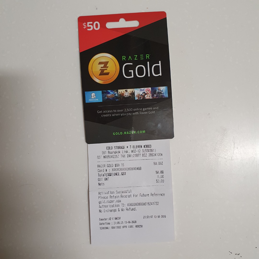 Razor Gold value $50, Video Gaming, Gaming Accessories, Game Gift Cards ...