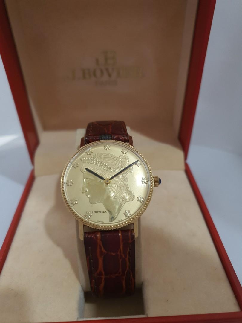 beautiful classic solid gold 14k swiss 1960s vintage louvrex queen head ...