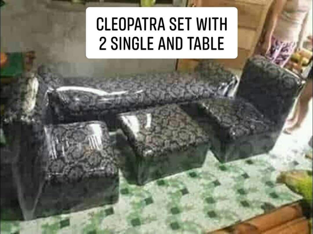 CLEOPATRA SET WITH 2 SINGLE AND TABLE STOOL, Furniture & Home Living ...