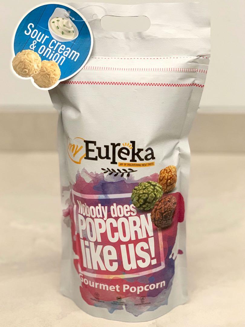 EUREKA POPCORN (Sour Cream & Onion Flavour), Makanan & Minuman, Snek di ...