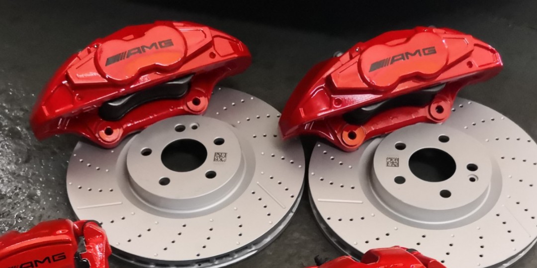 Genuine Mercedes A45 AMG 4POT Brake kit For A Class , GLA , CLA , w176 , w117 , x156 , w177 ...