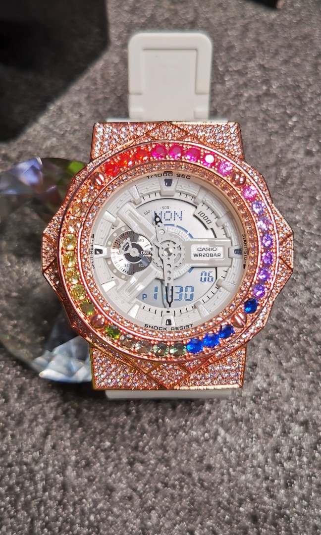 Geo-x in rosegold rainbow gshock series, Women's Fashion, Watches on ...
