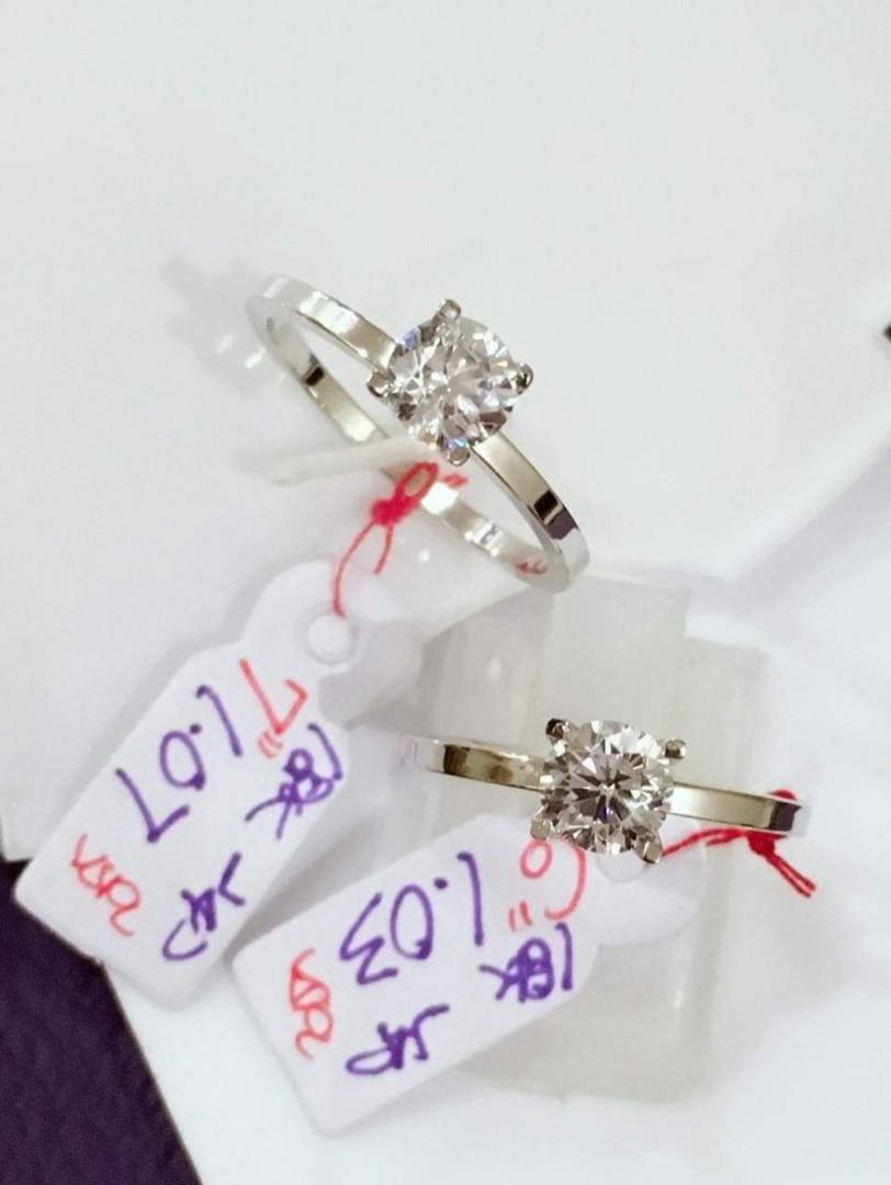 K18 Japan White Gold Engagement Ring VSPL, Women's Fashion, Jewelry ...