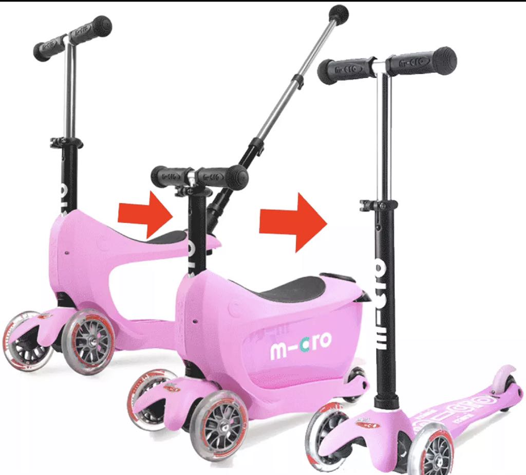 Kids Scooter micro mini go (3 in 1) pink, Babies & Kids, Infant ...