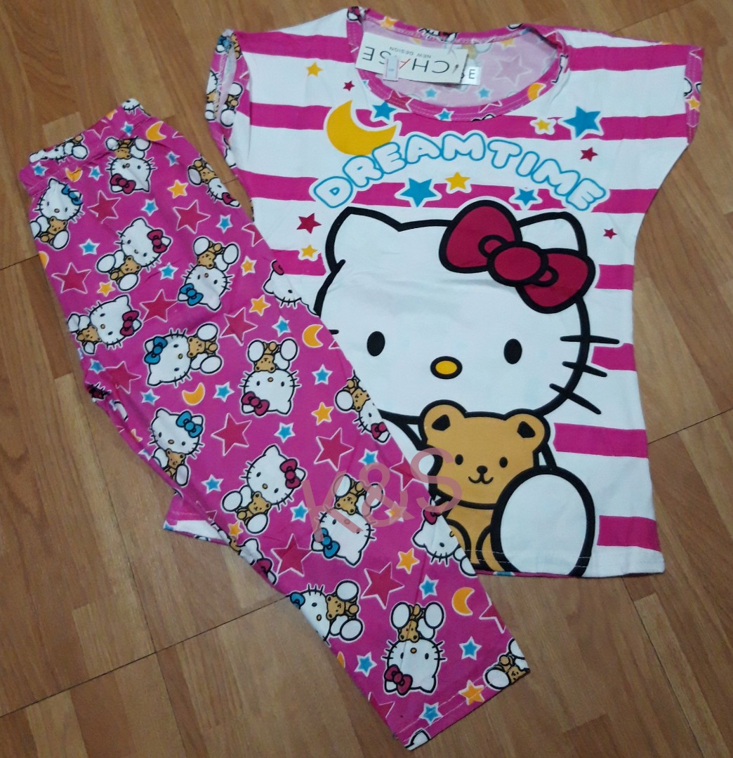 Pink Hello Kitty Terno Pajama, Babies & Kids, Babies & Kids Fashion on ...